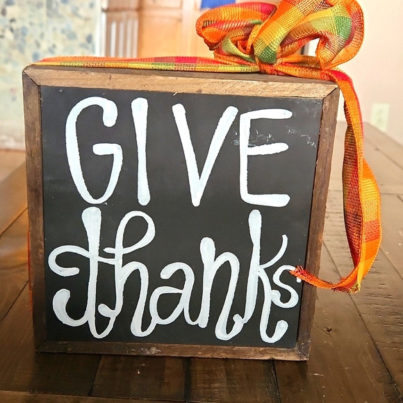 Hand Crafted | Holiday | Handmade Wooden Chalkboard Give Thanks Box ...